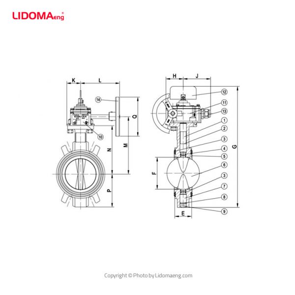 شیر پروانه ای آتش نشانی برند فلوکام Flowcom Wafer Butterfly Valve ...