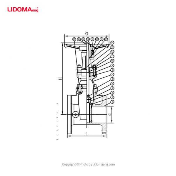 شیر دروازه ای فلنجی ساقه بلند آتش نشانی برند فلوکام Flowcom OS and Y Valve